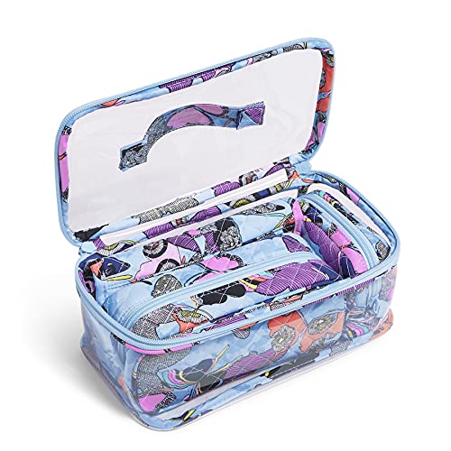 Vera Bradley Women's 4 Piece Cosmetic Makeup Organizer Bag Set, Butterfly By, One Size
