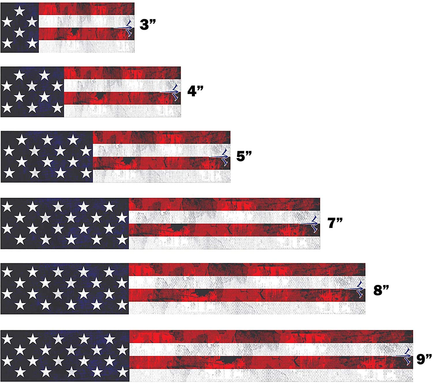 White Water Archery Non-Laminated Vintage American Flag USA Flag Arrow Wraps 15 pk Choose Length Width (3.75)