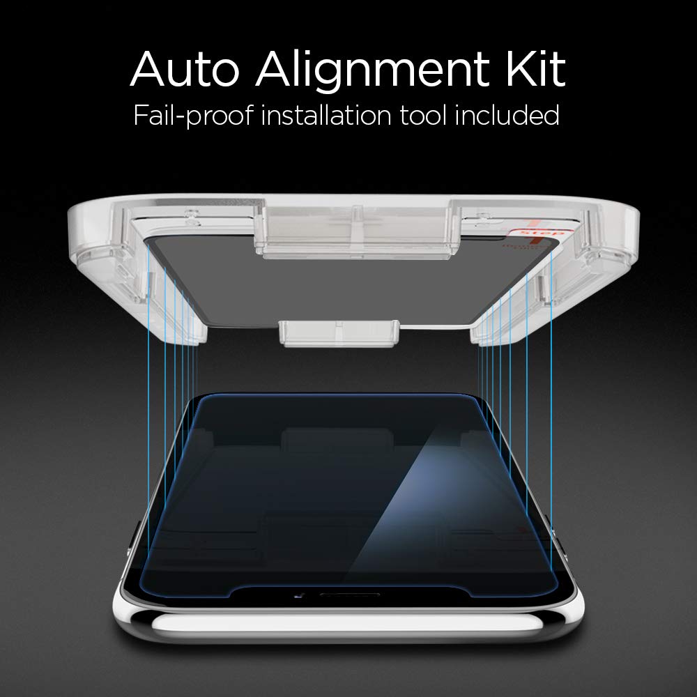 Spigen Tempered Glass Screen Protector [Glas.tR EZ Fit] designed for iPhone 11 Pro Max/iPhone Xs Max [2Pack] - Privacy