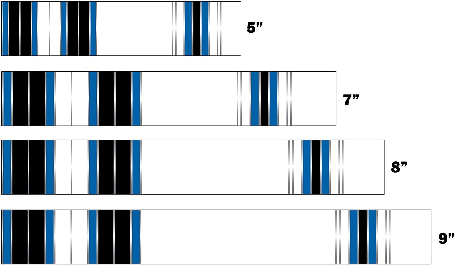 White Water Archery Laminated Blue Traditional 9 Crest Arrow Wraps 15 pk Choose Length Width (8, 1.12)
