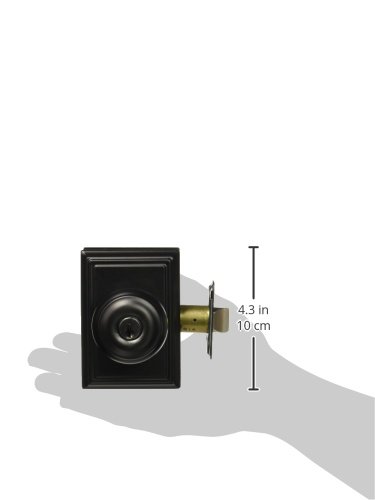Schlage Lock Company F51AGEO622ADD Matte Black Georgian Keyed Entry F51A Panic Proof Door Knob with Addison Rosette