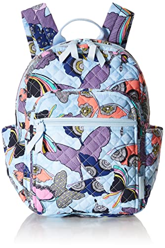 Vera Bradley Women's Cotton Small Backpack, Butterfly By - Recycled Cotton, One Size