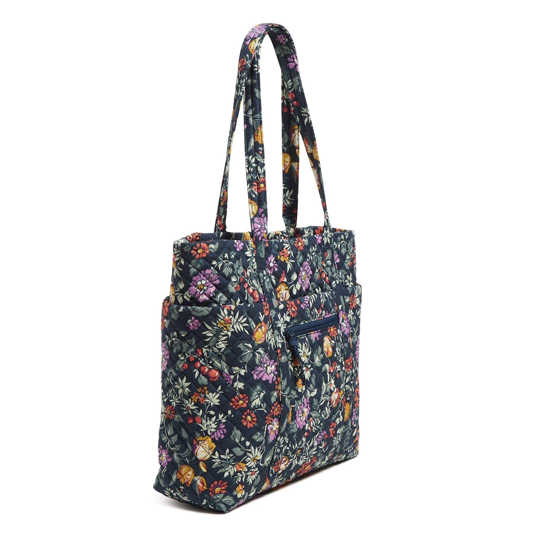 Vera Bradley Women's Cotton Deluxe Vera Tote Bag, Rosa Floral - Recycled Cotton, One Size