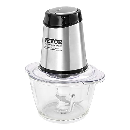 VEVOR Food Processor, Electric Meat Grinder, Electric Food Chopper, 2 Speeds Food Grinder for Baby Food, Meat, Onion, Vegetables (5 Cup)