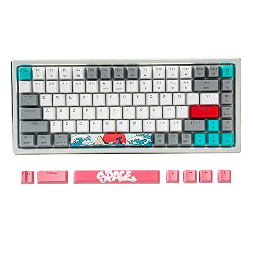 YUNZII AK84 84-Key Hot-Swappable Gaming Mechanical Keyboard with Double Shot PBT Keycaps, RGB, Aluminum Frame for Mac Windows (Gateron Yellow Switch, Silver)