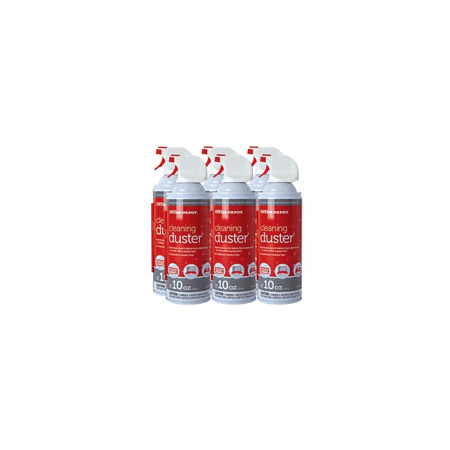 Office Depot® - Tech Duster - Canned Air Multi-Purpose Cleaner Cleaning Duster, 10 oz Compressed Air Duster - 8.5" x 5.6