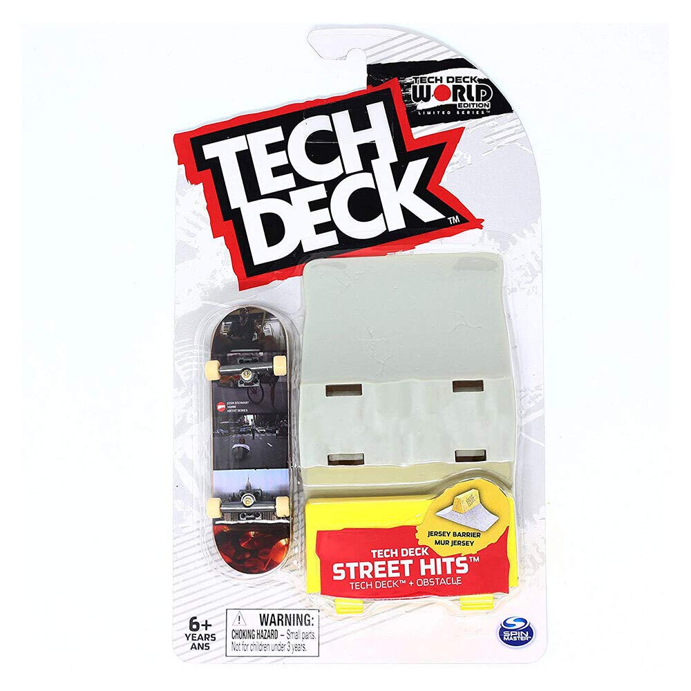 TECH DECK Street Hits World Edition Limited Series HOPPS Skateboards Josh Stewart 16mm Artist Fingerboard & Jersey Barrier Obstacle