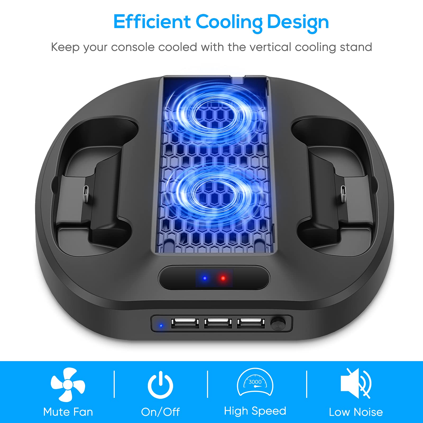 Vertical Cooling Stand Compatible with Xbox Series S, YUANHOT Charging Station Dock with Dual Controller Charger Ports and Cooler System (Only Compatible with Xbox Series S)