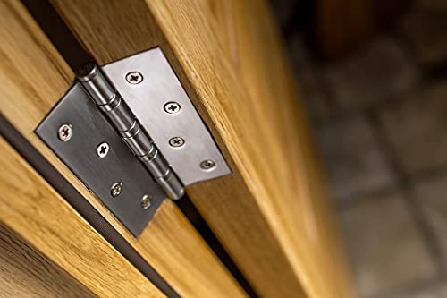 Richelieu Hardware 4822FBB Onward Full Mortise Ball Bearing Butt Hinge for Interior Door, Square Corner, 4-inch (102 mm), Black Finish, 3 Pack