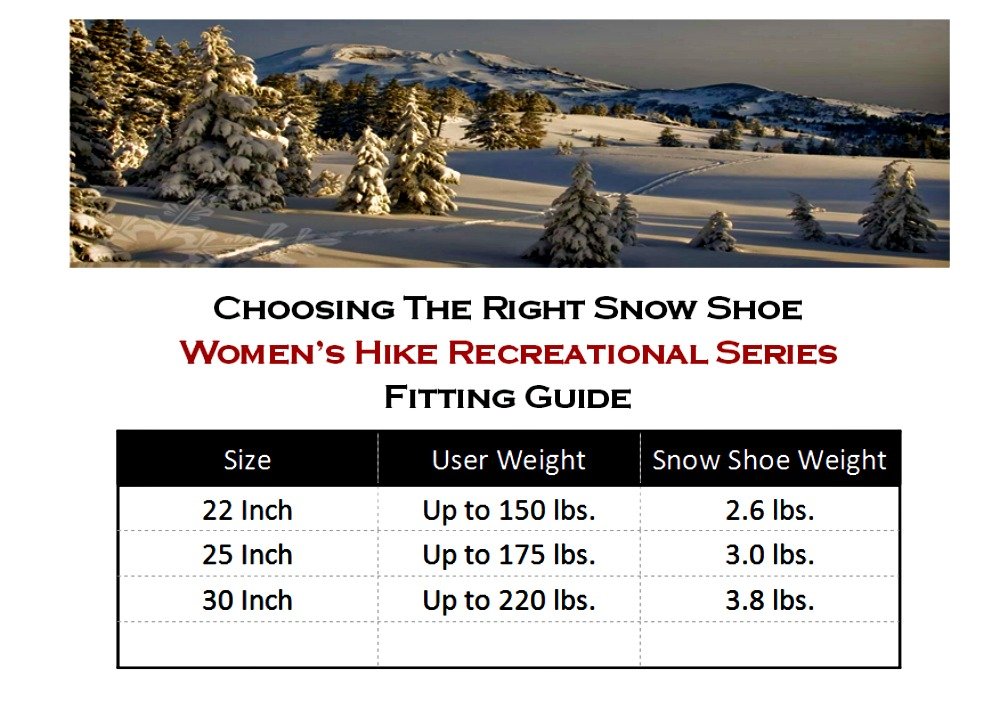 RedFeather Women's HIKE 25 Inch Recreational Series Snowshoes with SV2 Bindings - 157510