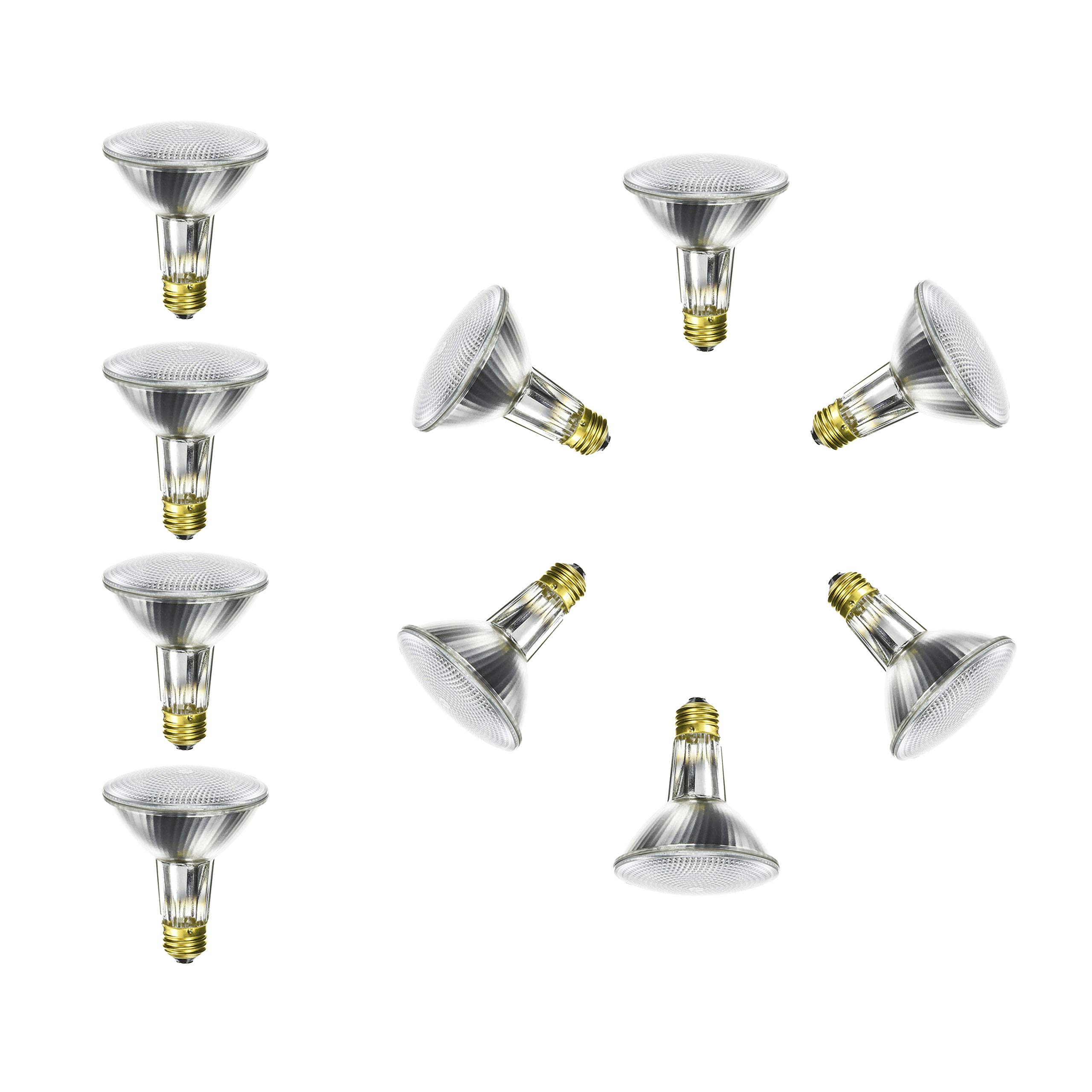 Sylvania PAR30 Long Neck Halogen Reflector Light Bulb, 60 Watts (75W Replacement), 1070 Lumens, 50 Degree Wide Flood, 2900K Soft White, E26 Medium Base, 10 Pack