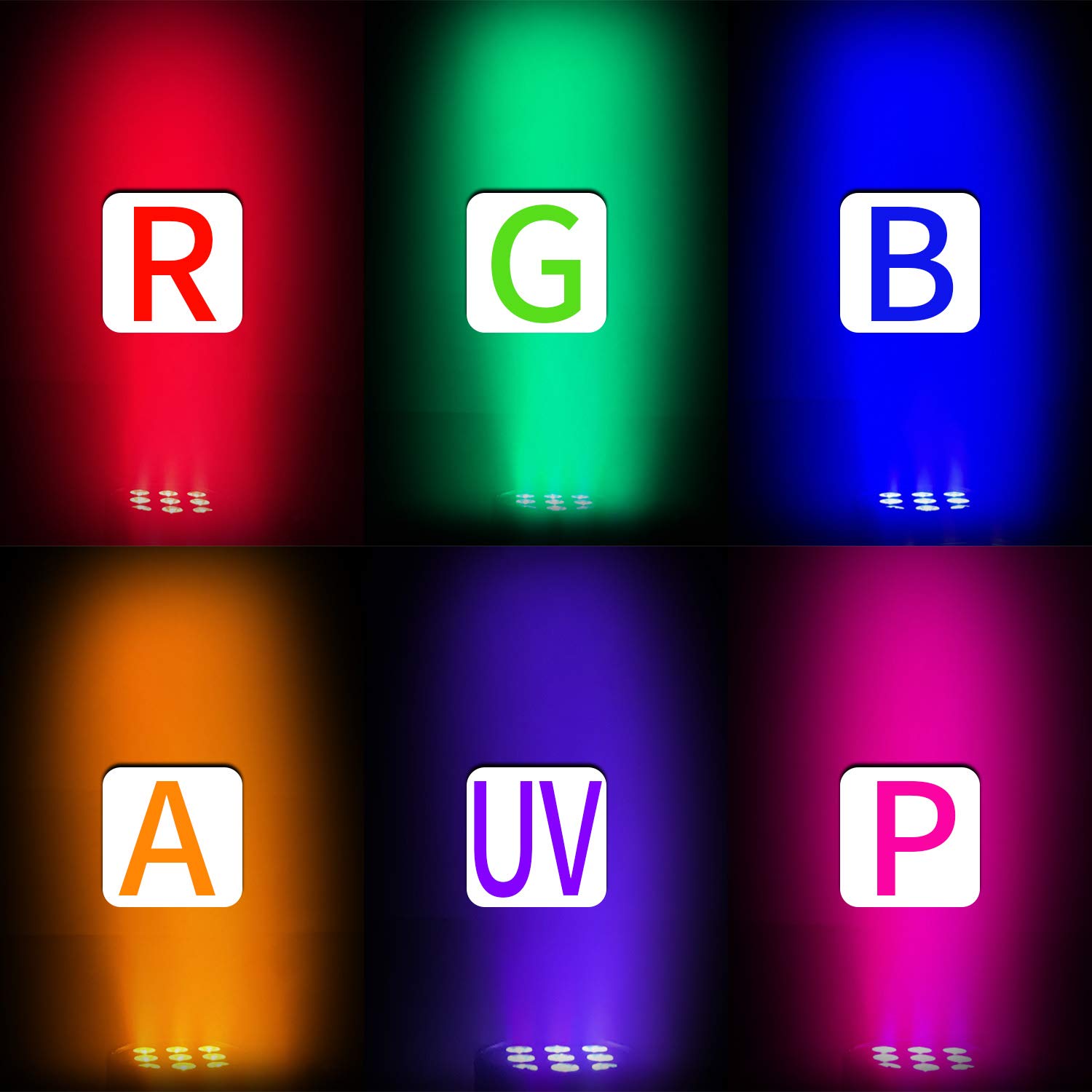 Stage Lights 9x18W Uplights with Strict Testing 6in1 RGBWA UV LED Par Lights Sound Activated DMX512 Control Bright DJ Par Light for Stage Party Club Disco Wedding Events
