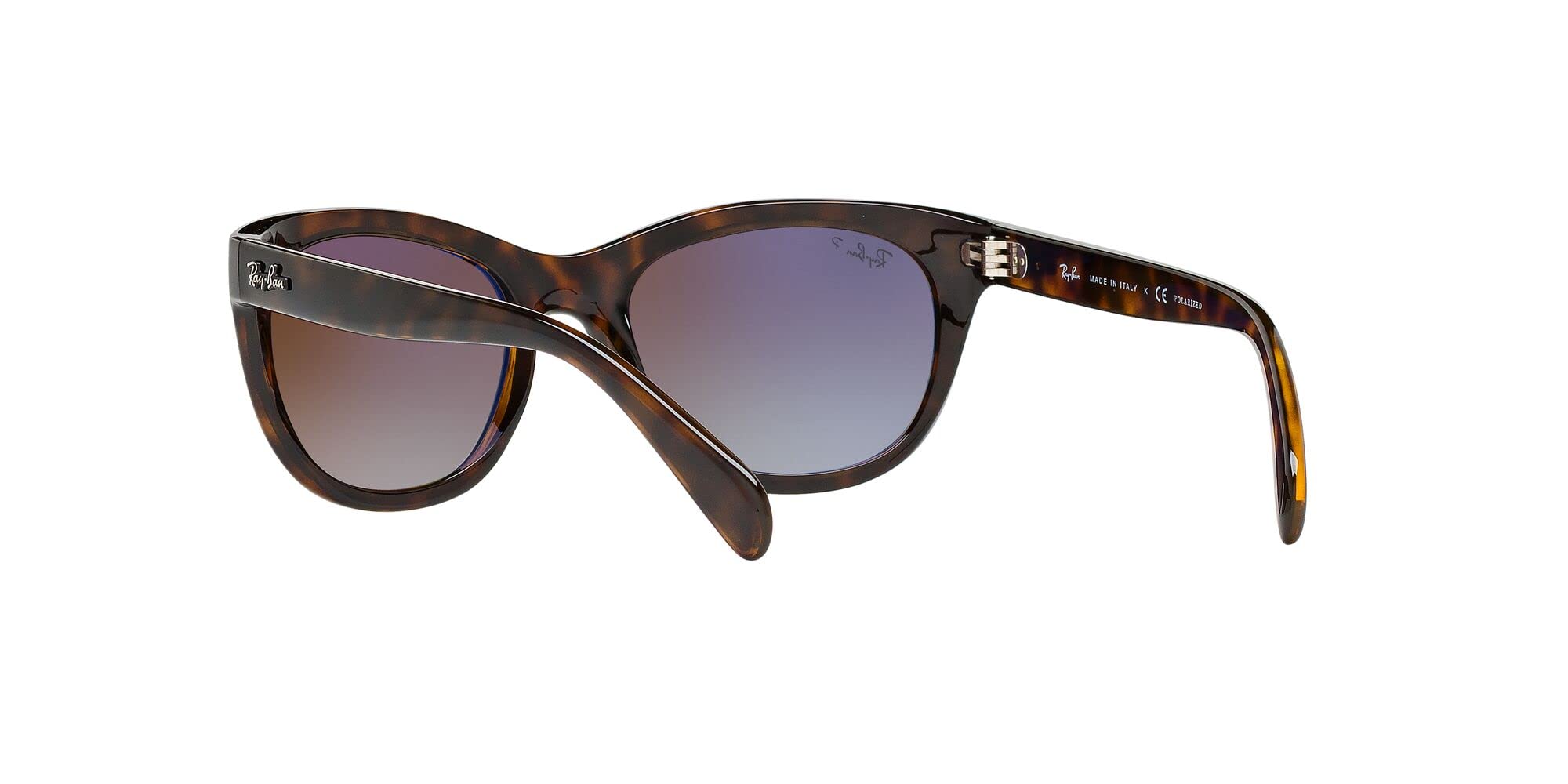 Ray-Ban Women's RB4216 Square Sunglasses, Light Havana/Polarized Brown Gradient, 56 mm