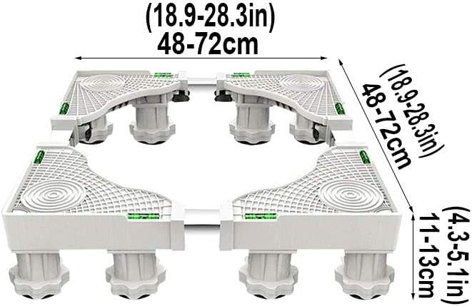 RatsCh Washing Machine Base Multi-Functional Adjustable Refrigerator Dryer Stand with 4/8/12 Legs Length/Width 48-72cm Washer Pedestals & Frames Anti Vibration Mute Height 11-13cm (Size : 8Legs)