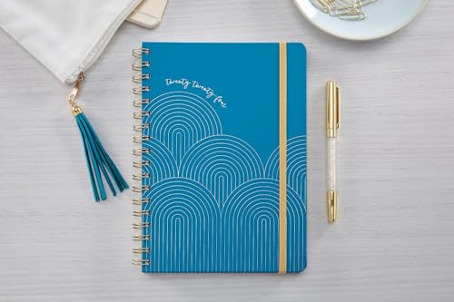 Southworth Planner (January 2024-December 2024), 7" x 9.25", Teal with Golden Links, Premium 28#/105 gsm Paper, Medium Twin Wire (91045)