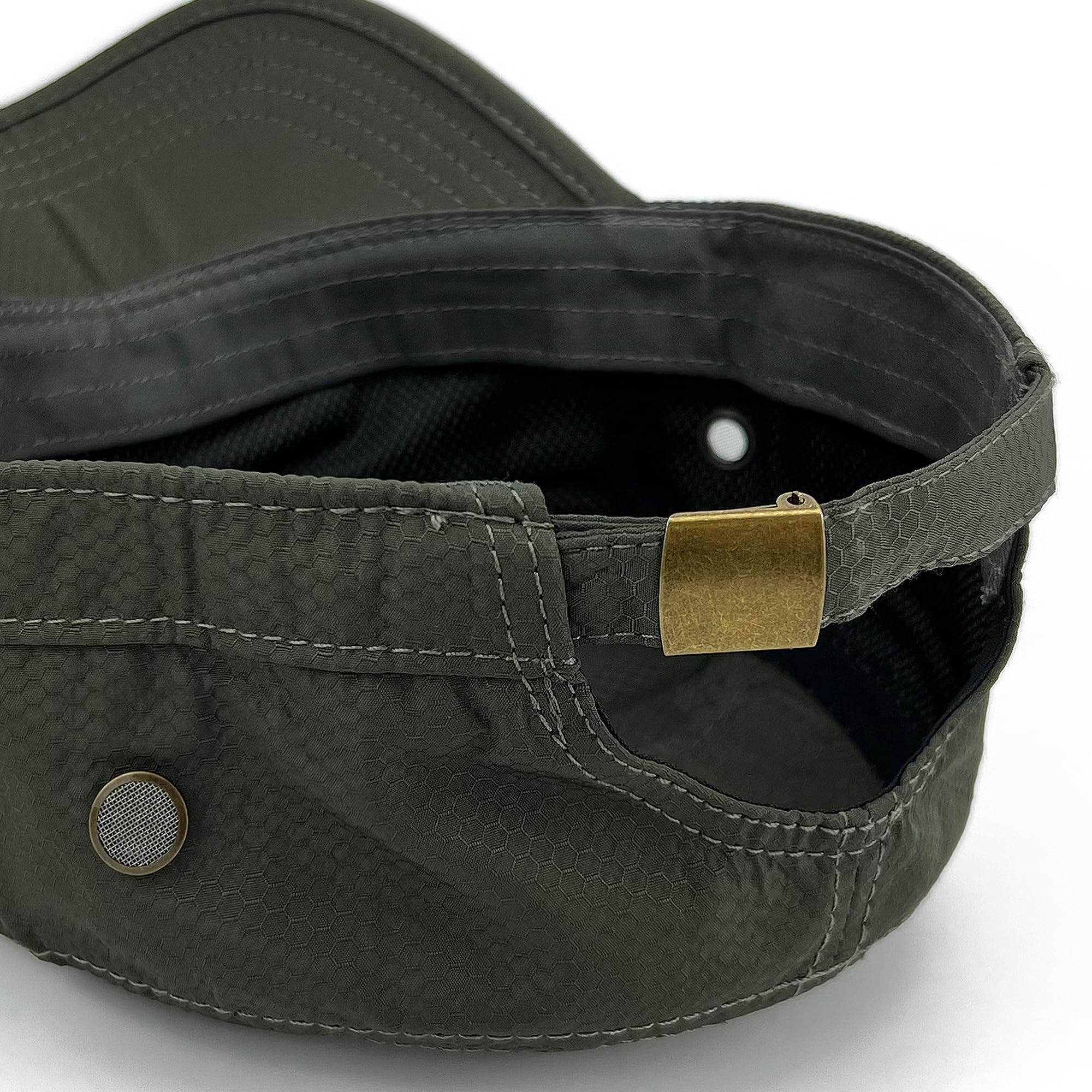 REDSHARKS womens Hidden Pocket Cadet Army Quick Dry Military Style Flat Top Baseball Dad Sun Cap, Green, X-Large