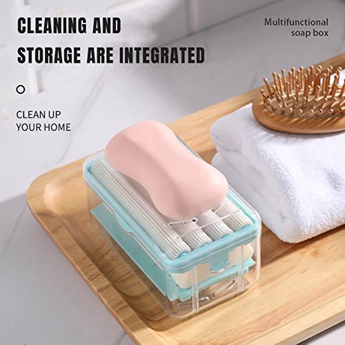 XENITE Soap Dish Soap Dish Multifunctional Soap Dish Hands Free Foaming Draining Bar Holder Grid Tray Storage Box Cleaning Tool for Bathroom Accessories Bathroom Soap Dish Soap
