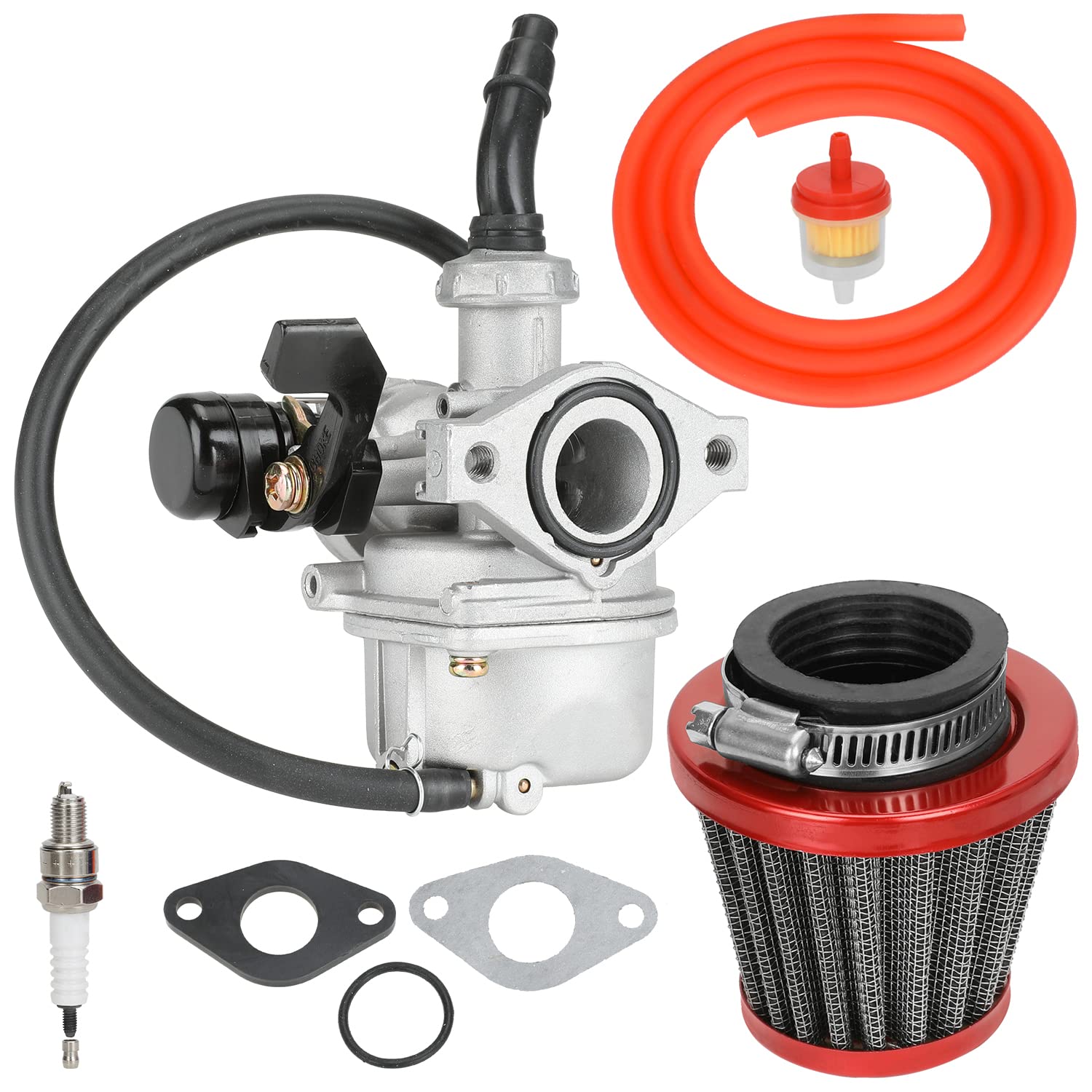 YOXUFA PZ19 Carburetor 19mm Carb Air Filter Kit for 50cc 70cc 90cc 110cc 125cc ATV Pit Dirt Bike Coolster Apollo Baja Kazuma falcon TaoTao DB10 DB24 GK110 Chinese Quad 4 Wheeler Performance Parts