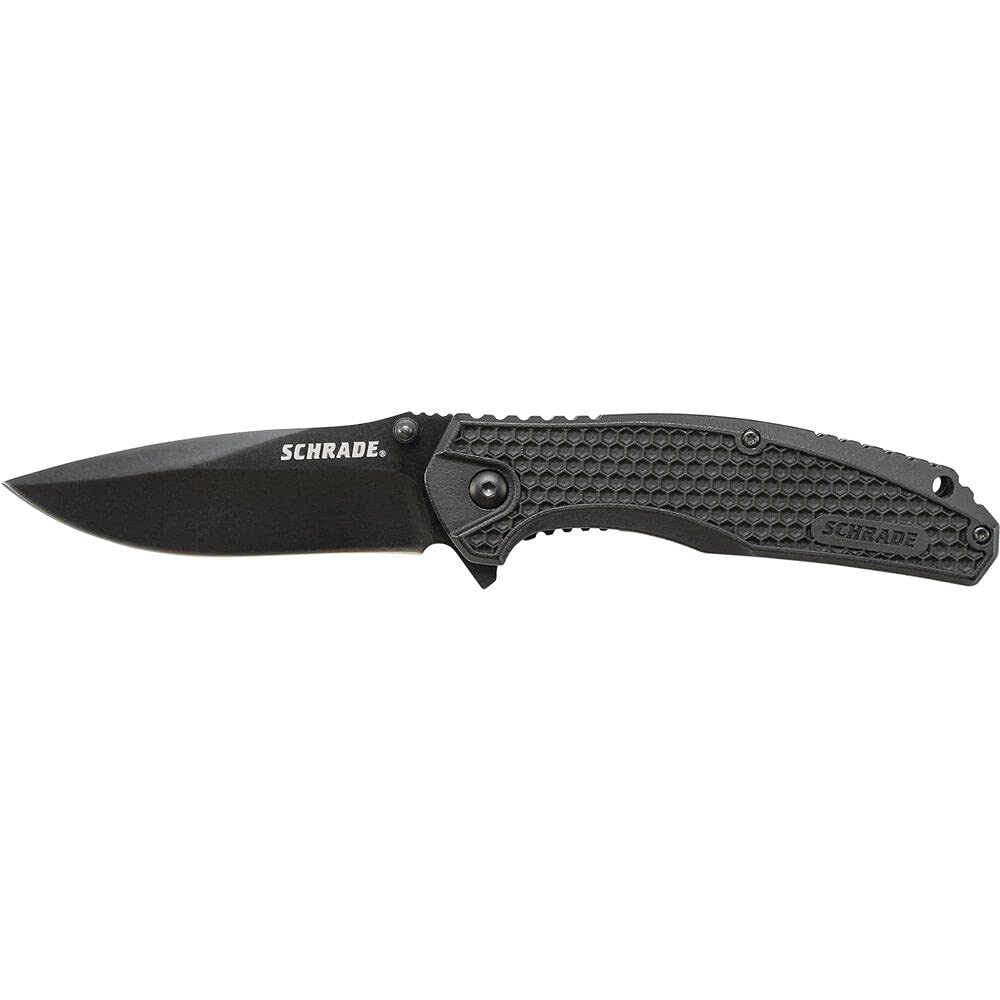Schrade Delta Class Liner Lock Drop Point with 3.4in Blade, High Carbon Stainless Steel for Outdoor Survival and EDC