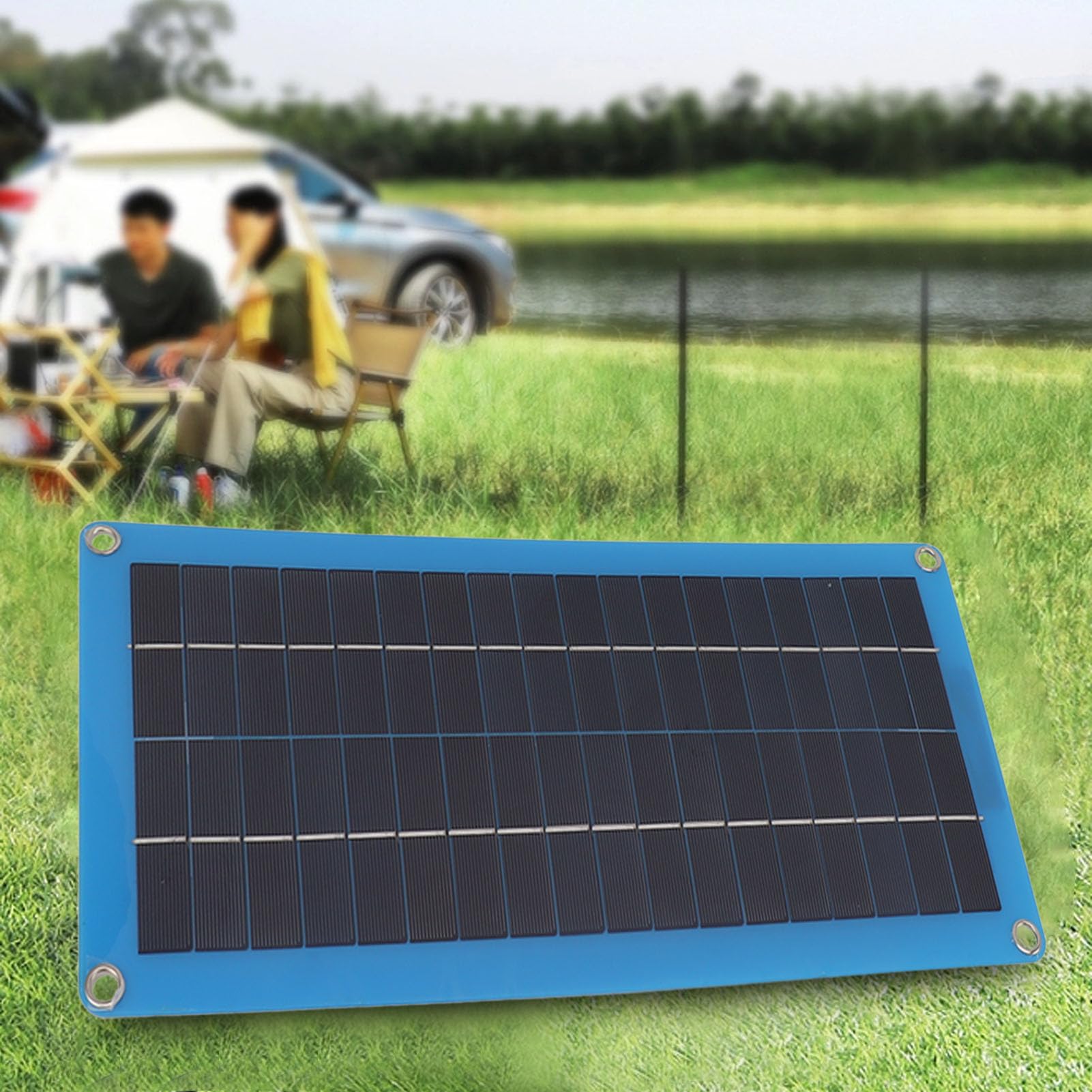 Portable Solar Panel Kit, Energy Conservation Lightweight Polycrystalline Silicone 100W Portable Solar Panel for Cars