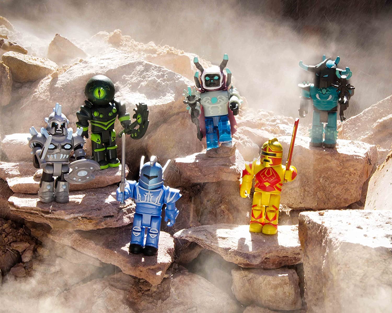 Roblox Action Figure Toy Set 6-pack - Champions of Roblox w/Exclusive Virtual Item - includes Korblox Deathspeaker, Mage, General, The Overseer, Redcliff Elite Commander, Alar Knight - Gift for Kids