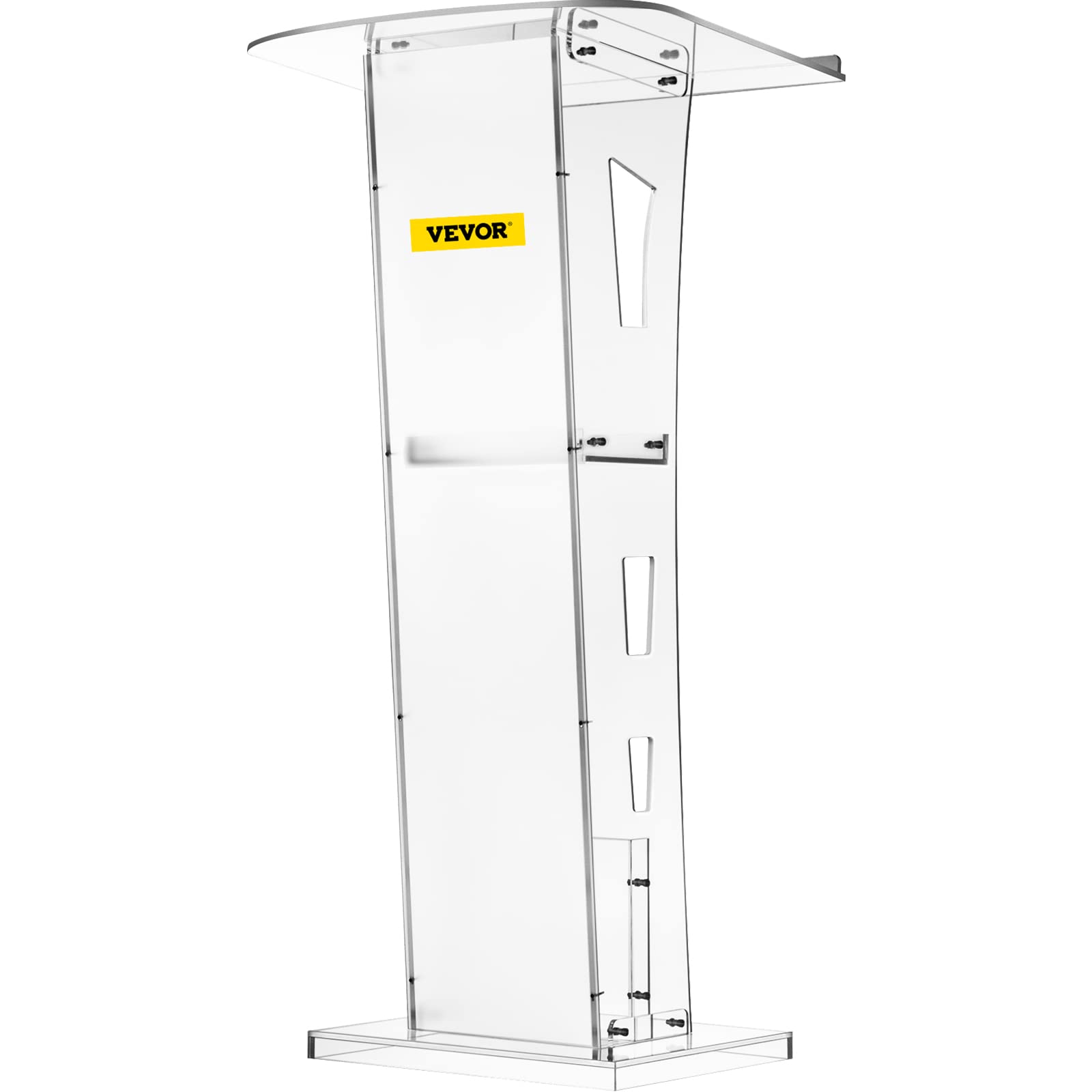 VEVOR Acrylic Podium 47.5" Tall Plexiglass Podium 26.8"x14.3" Table Acrylic Pulpits for Churches 8 mm Thick Acrylic Board Acrylic Podiums and Lecterns Design for Lecture Recital Speech & Presentation