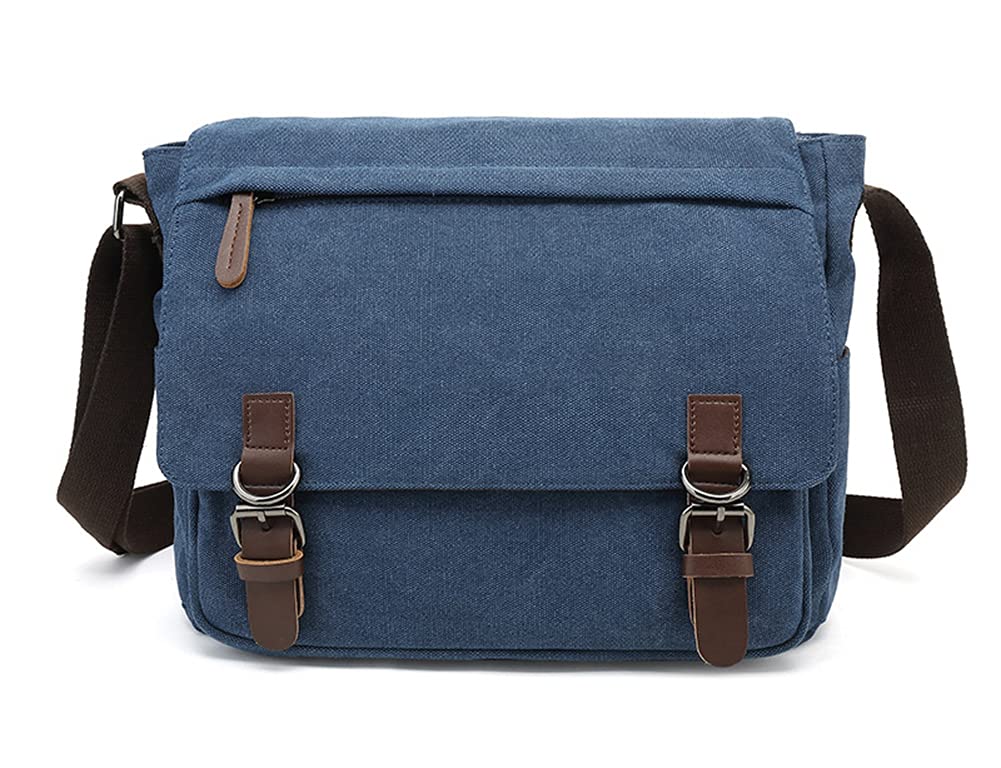 Sechunk Canvas Leather Messenger Bag Shoulder bag Cross body bag Crossbody large for men boy girl