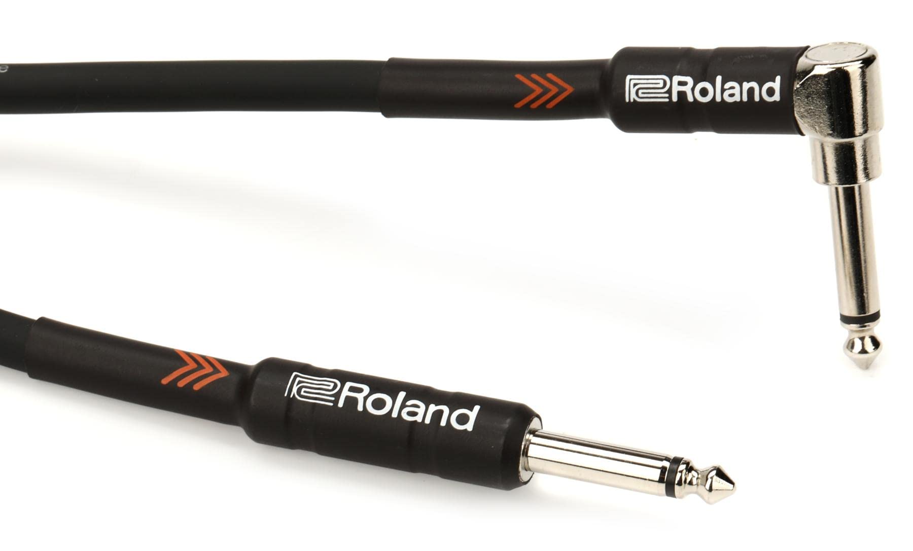 Roland Black Series Instrument Cable, Angled/Straight 1/4-Inch Jack, 10-Feet