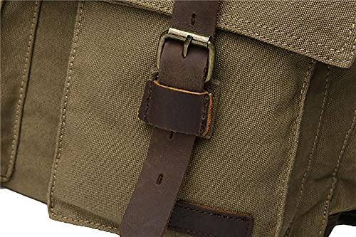 Sechunk Canvas Leather Messenger Bag Shoulder Cross Body Men Military Travel Laptop Camera Purse small-13ββ