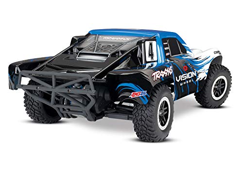 Traxxas Slash 1/10 Scale 2WD Short Course Racing Truck with TQ 2.4 GHz Radio System, Blue/White