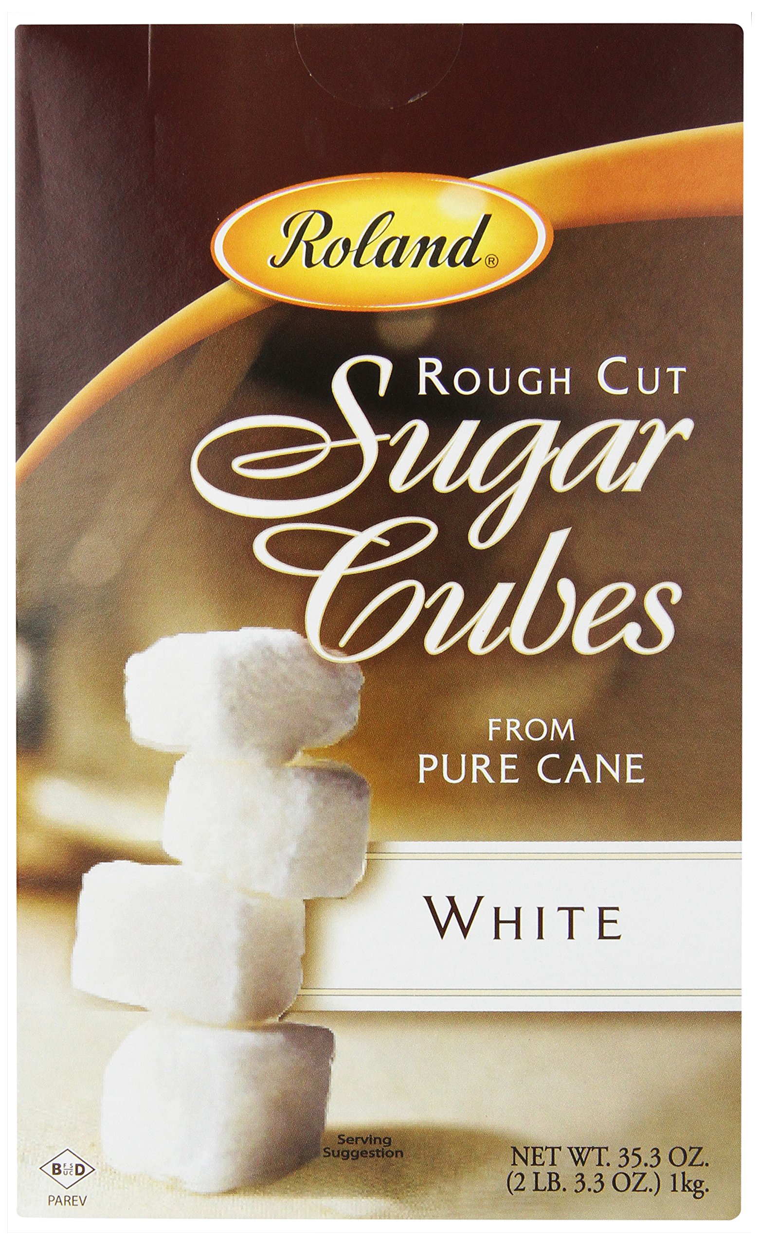 Roland Foods Rough Cut White Sugar Cubes, Specialty Imported Food, 35-Ounce Box [2 pack]