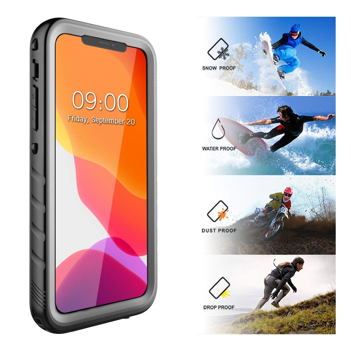 SPORTLINK Waterproof Case for iPhone 11 Pro, Full Body Heavy Duty Protection Full Sealed Cover Shockproof Dustproof Built-in Clear Screen Protector Rugged Case for iPhone 11 Pro 5.8 Inch (Pink)