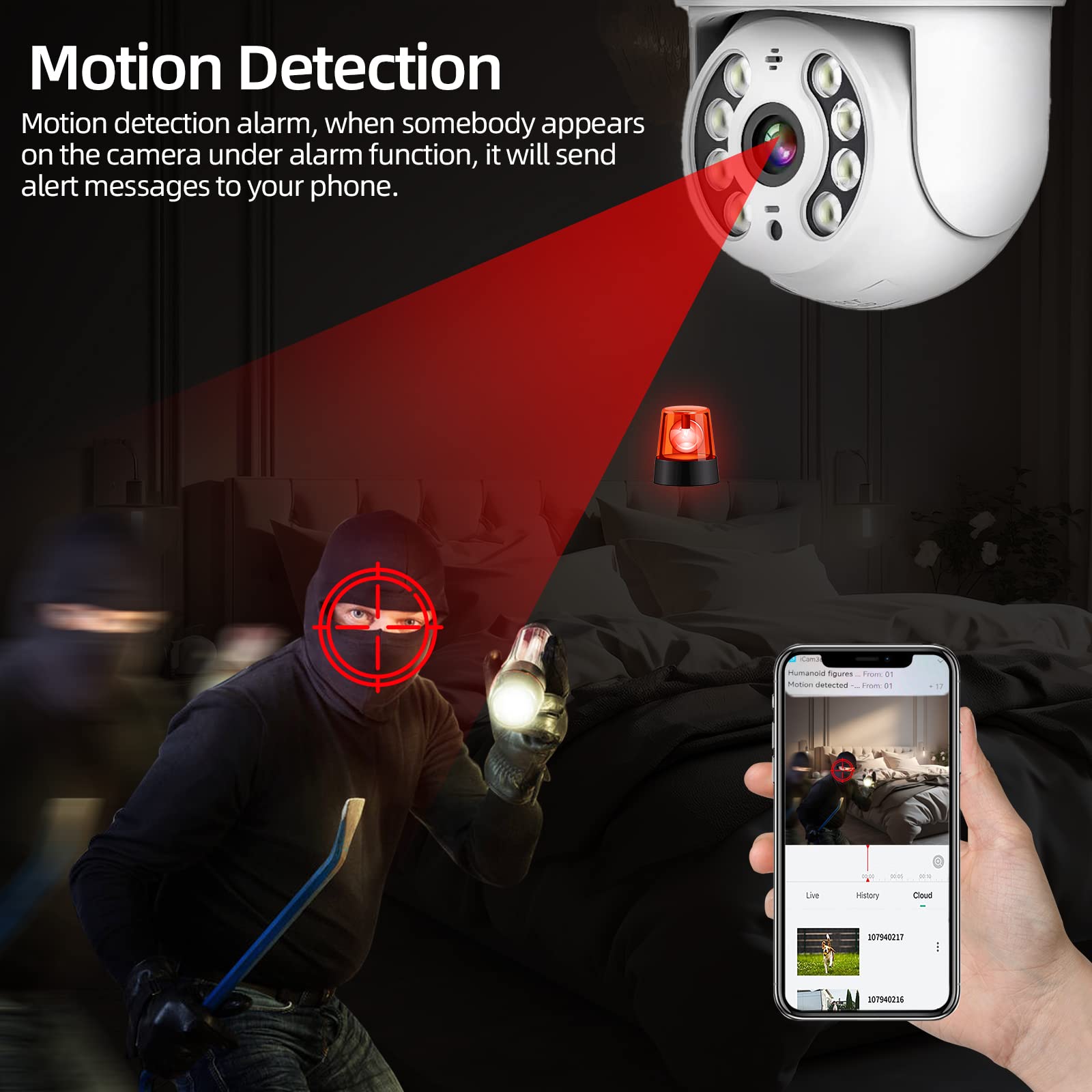Security Camera Light Bulb Supports 5G,3MP Camera Light Bulb,Keilini Light Bulb Security Camera Outdoor Wireless WiFi Waterproof,Light Camera Outdoor with Full Colour Night Vision&Motion Tracking