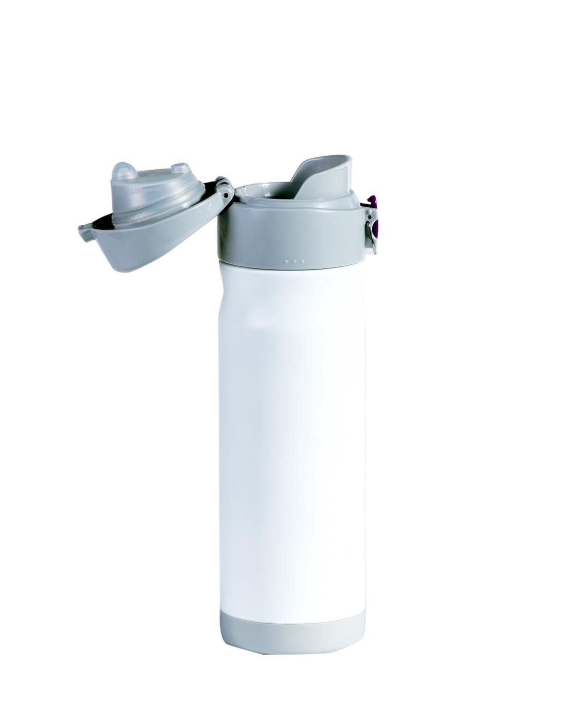 Thermos Vacuum Insulated Stainless Steel Commuter Bottle, 16-ounce, White w/Purple Accent