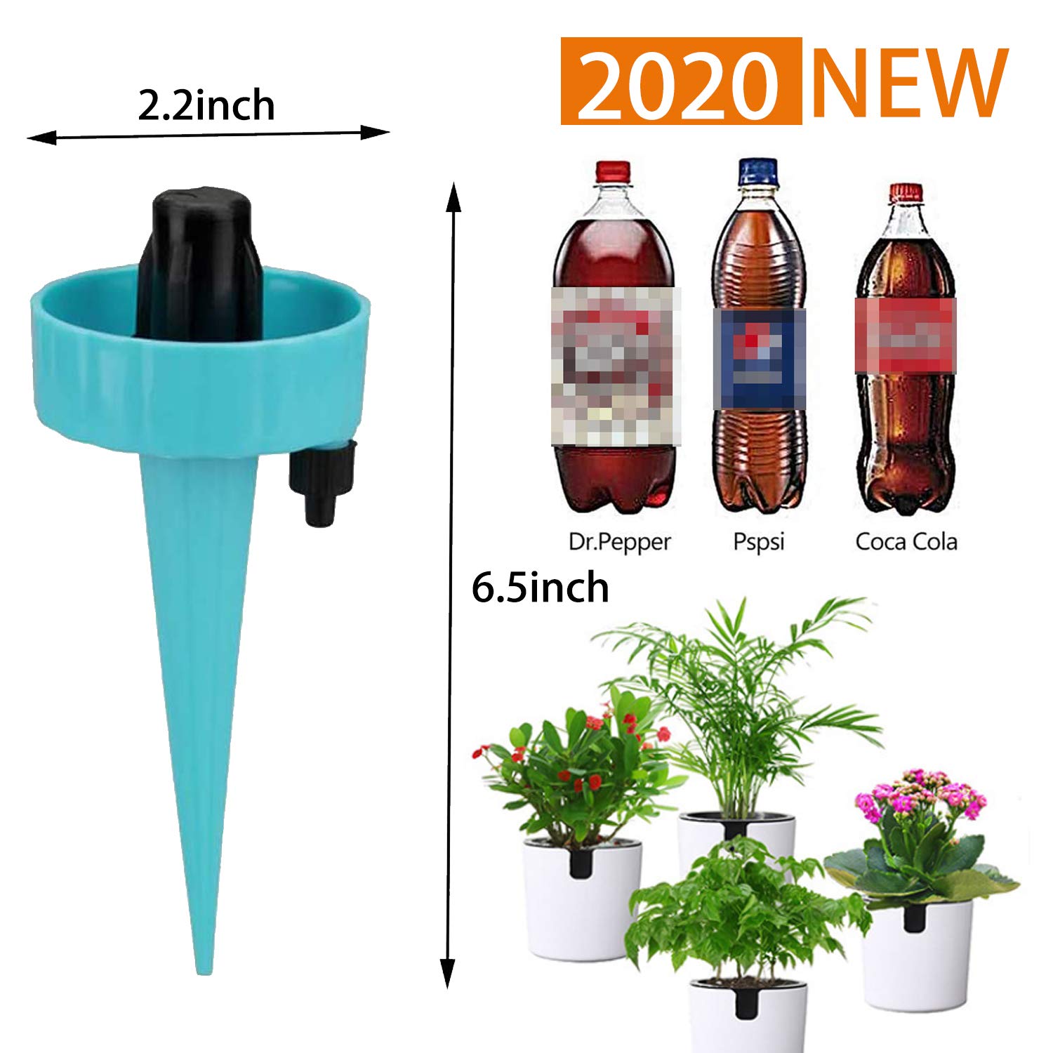 T&Kira Self Watering Spikes, Upgrade Adjustable Plant Waterer Watering Devices for Indoor or Garden, Automatic Vacation Plant Watering Bulbs Globes with Slow Release Control Valve Switch (12pcs)