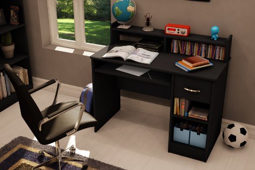 South Shore Axess Desk with Keyboard Tray, Black