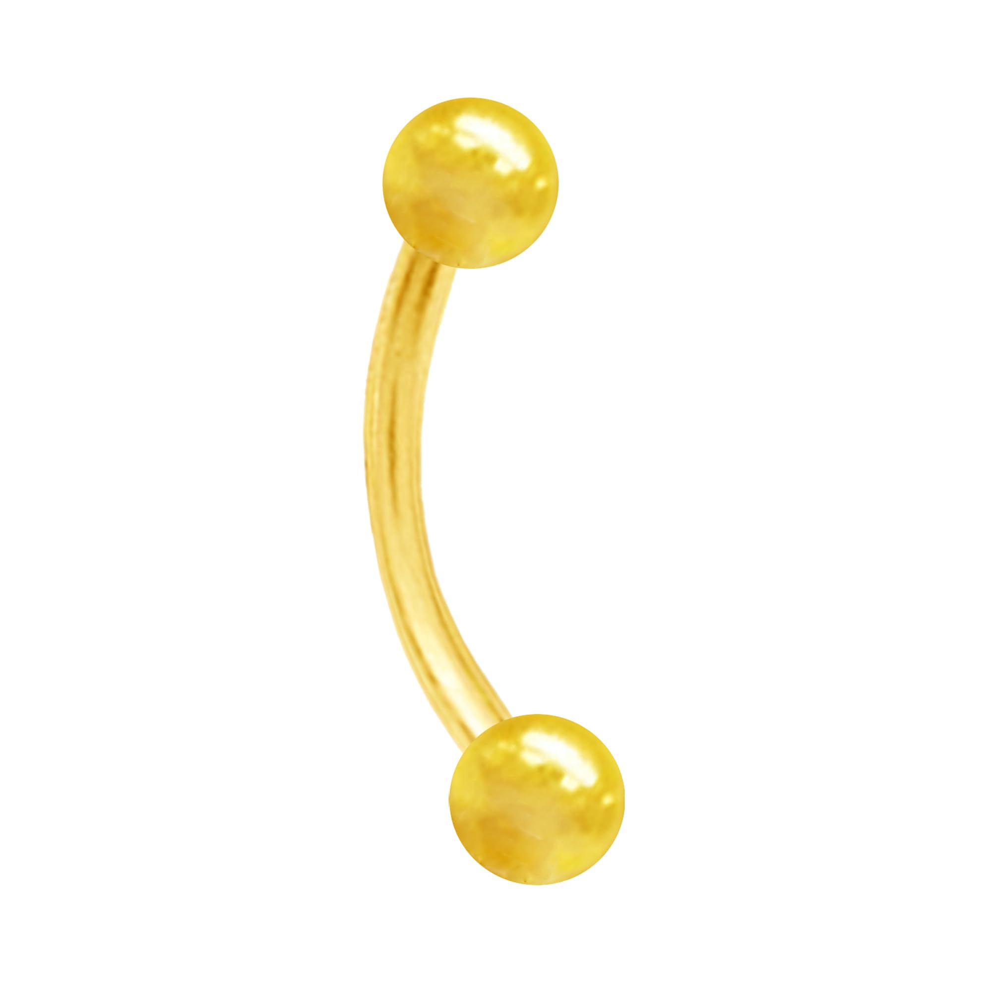 Ritastephens 14k Solid Yellow Gold Eyebrow Ring Jewelry 16 Gauge