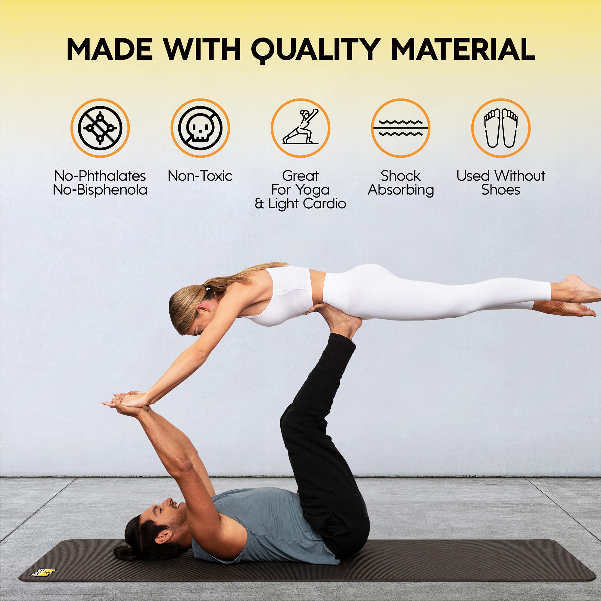 Thick Non-Slip Yoga Mat with Shoulder Strap 84" x 27" x 8mm - Large Barefoot Workout Mat for Yoga, Pilates, and at Home Exercise - Pogamat