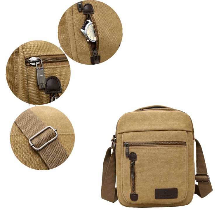 RchleaKry Small Crossbody Bag for Men, Travel Passport Wallet Bag for Phone, Neck Pouch Sling Side Shoulder Bag