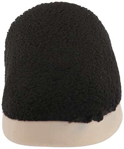 TOMS Men's Harbor Slipper, Black Faux Shearling, 10.5