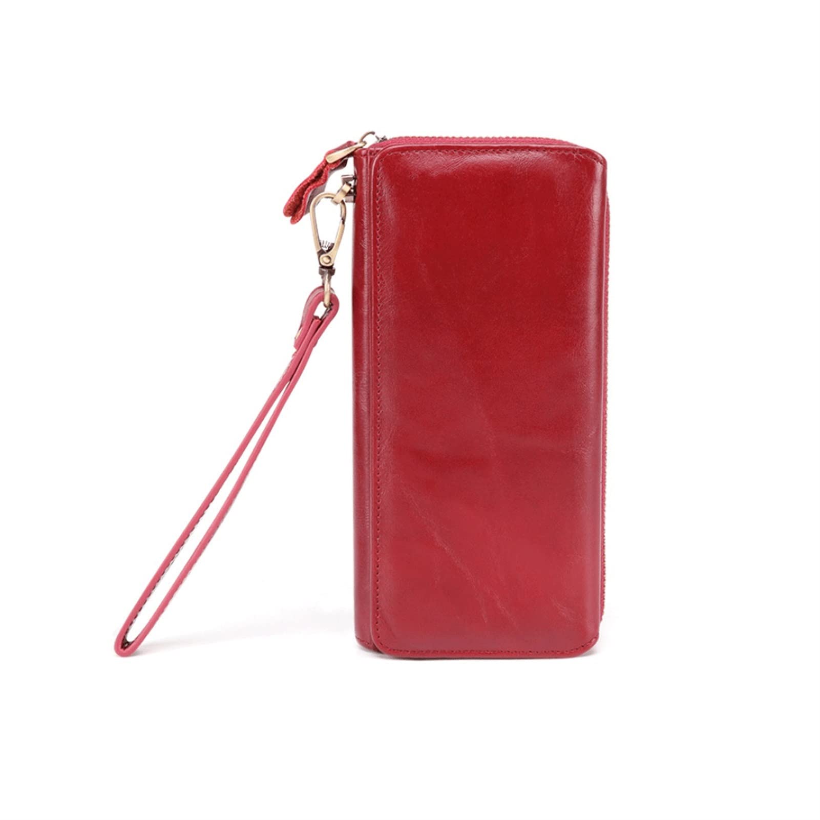 ZEBFYM Wallets for Men, Women's Wallets, Card Cases & Money Organizers, Large Capacity Genuine Leather Business Wallets, Multifunction Cowhide Wallets (Color : Red)