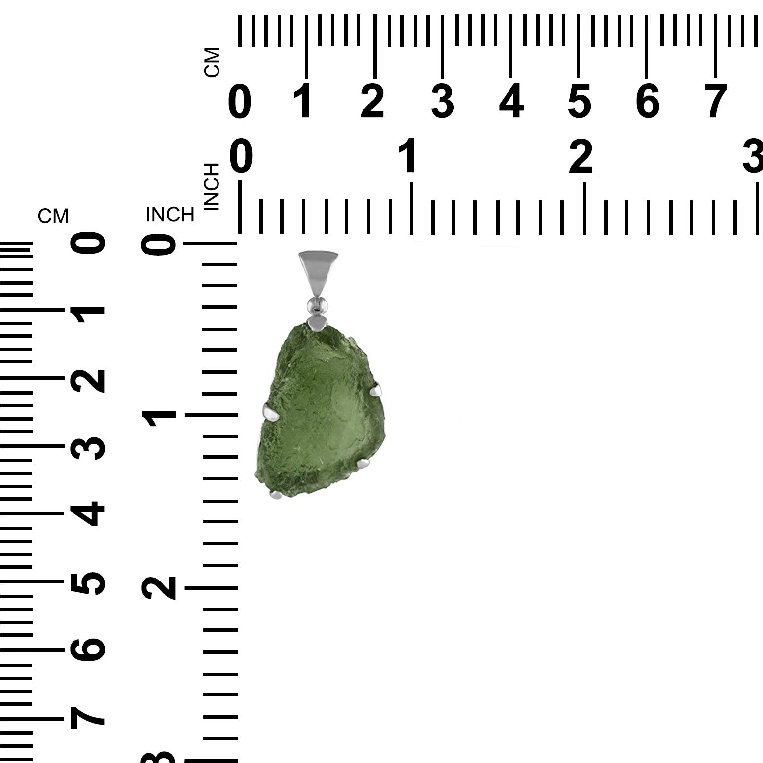 Starborn Sterling Silver Natural 15-20 Carat Moldavite Pendant