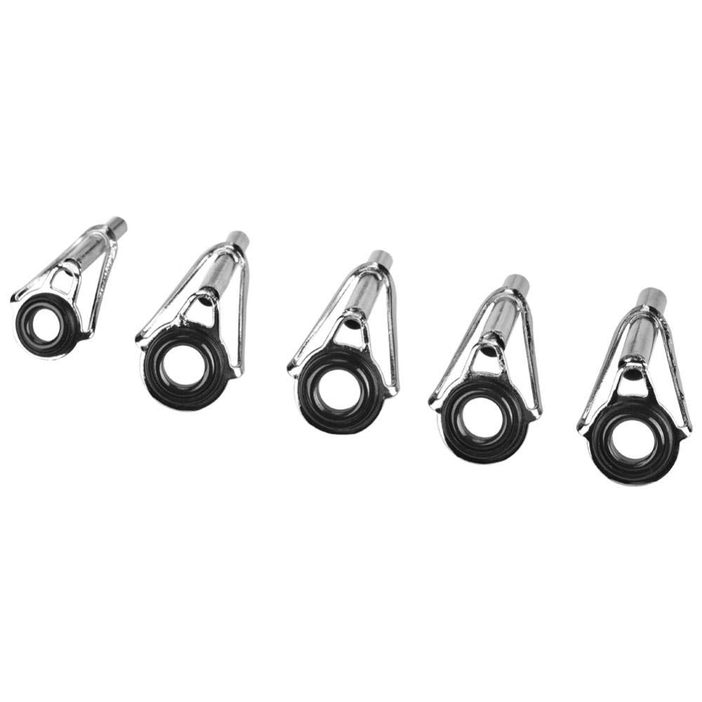 Serounder Fishing Rod Guide, 80Pcs/Pack 10 Sizes Stainless Steel Fishing Rod Guide Rings Tips Replacement Accessory