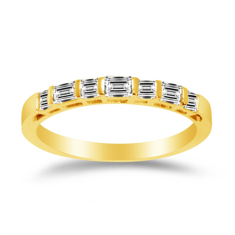 Size - 9 - Solid 14k Yellow Gold Princess Cut Bridal Engagement Ring & Wedding Band CZ Cubic Zirconia 2.0ct.