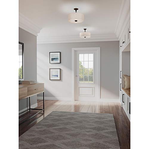 Progress Lighting P3712-20 Inspire Close-to-Ceiling, 13β diameter|10-1/8β height, Off-White Linen shade, Antique Bronze