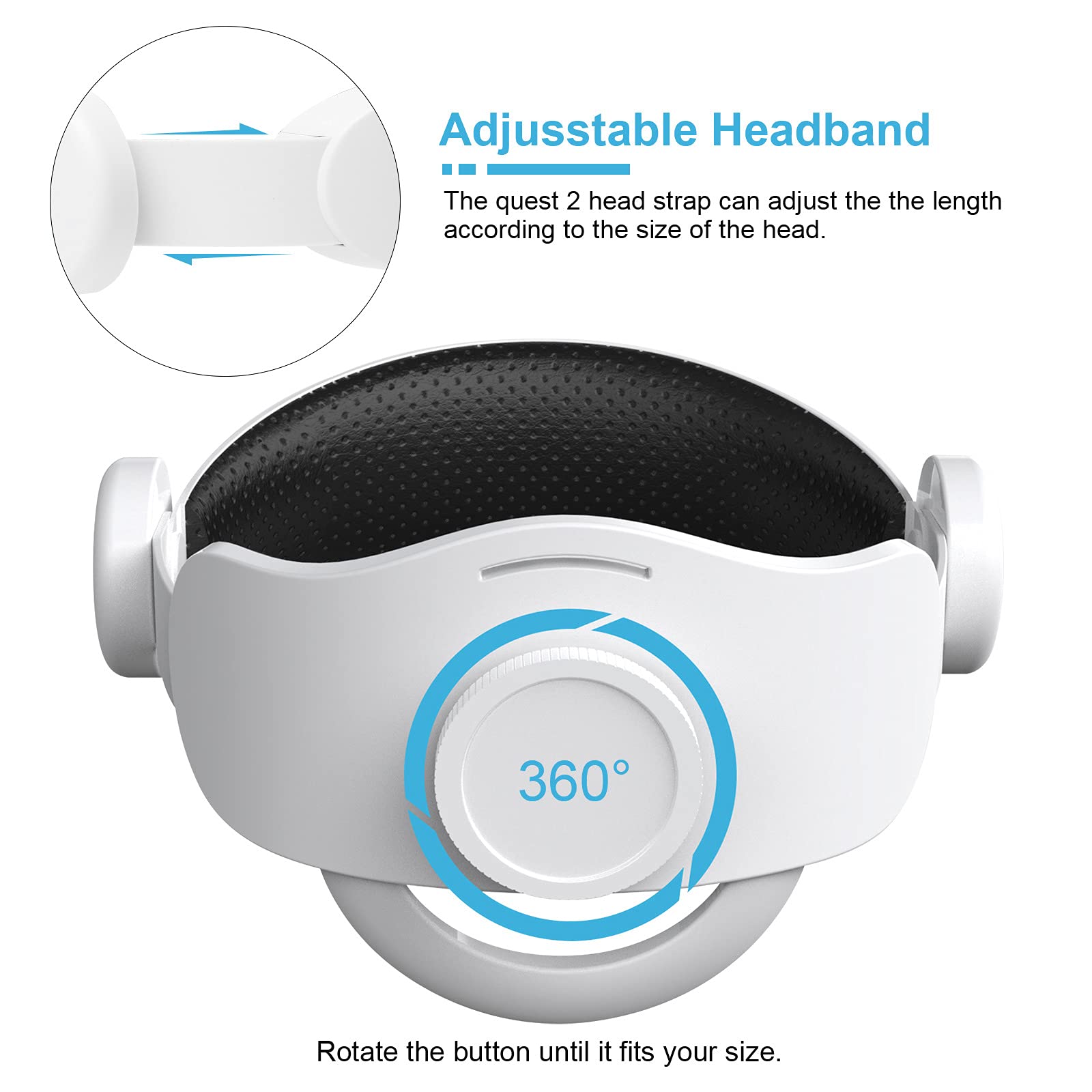 SYCOOVEN Head Strap Soft Pad Replacement Reduce Pressure Universal Fit for Oculus Quest 2(White)