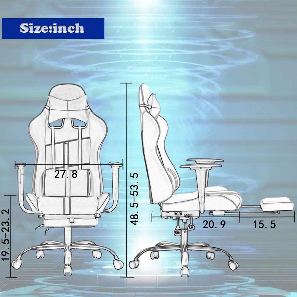 PC Gaming Chair Ergonomic High-Back Office Chair Cheap Desk Chair Executive PU Leather Racing Rolling Swivel Computer Chair with Lumbar Support for Women&Men