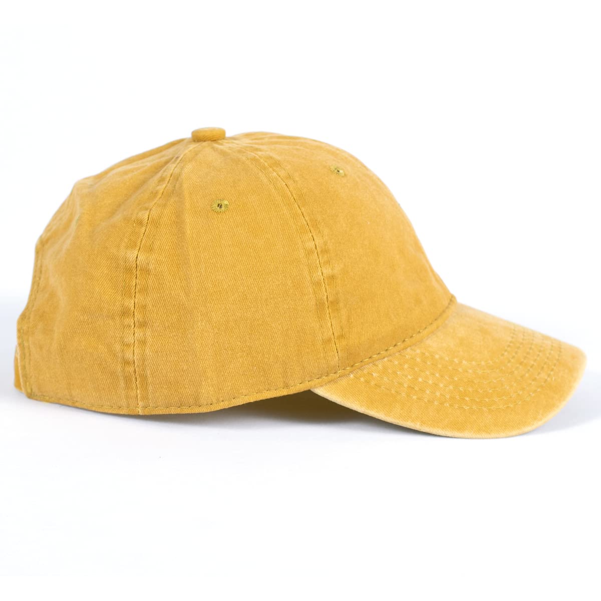 Vgogfly Distressed Baseball Cap for Men Women Vintage Washed Distressed Baseball Hat Unisex Sports Cap Yellow