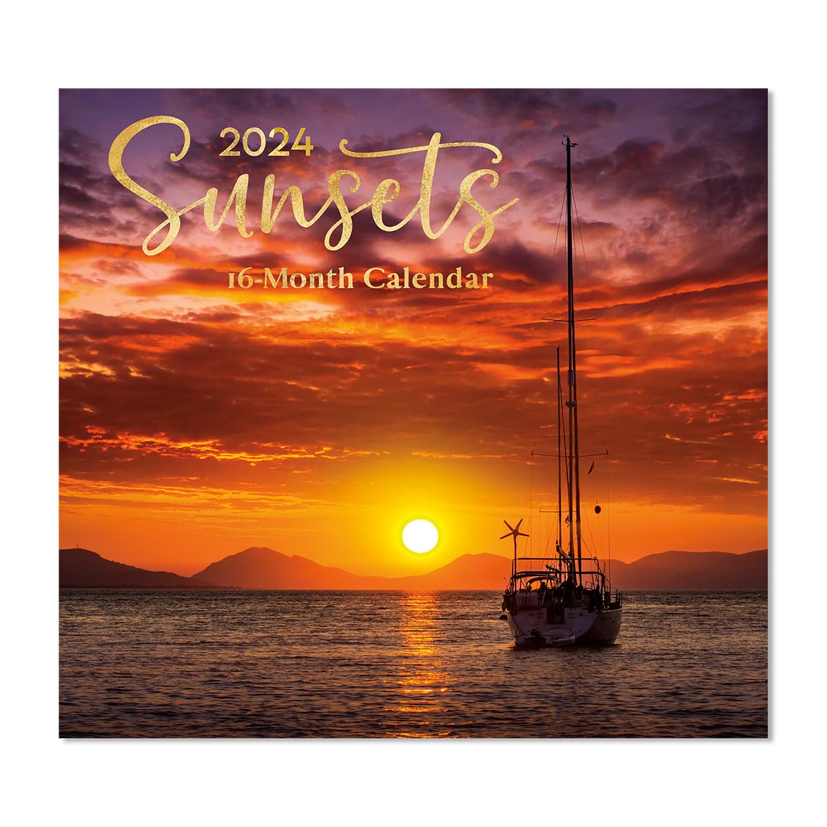 Sunsets 2024 Full Size Wall Calendar for Planning, Scheduling, and Organizing