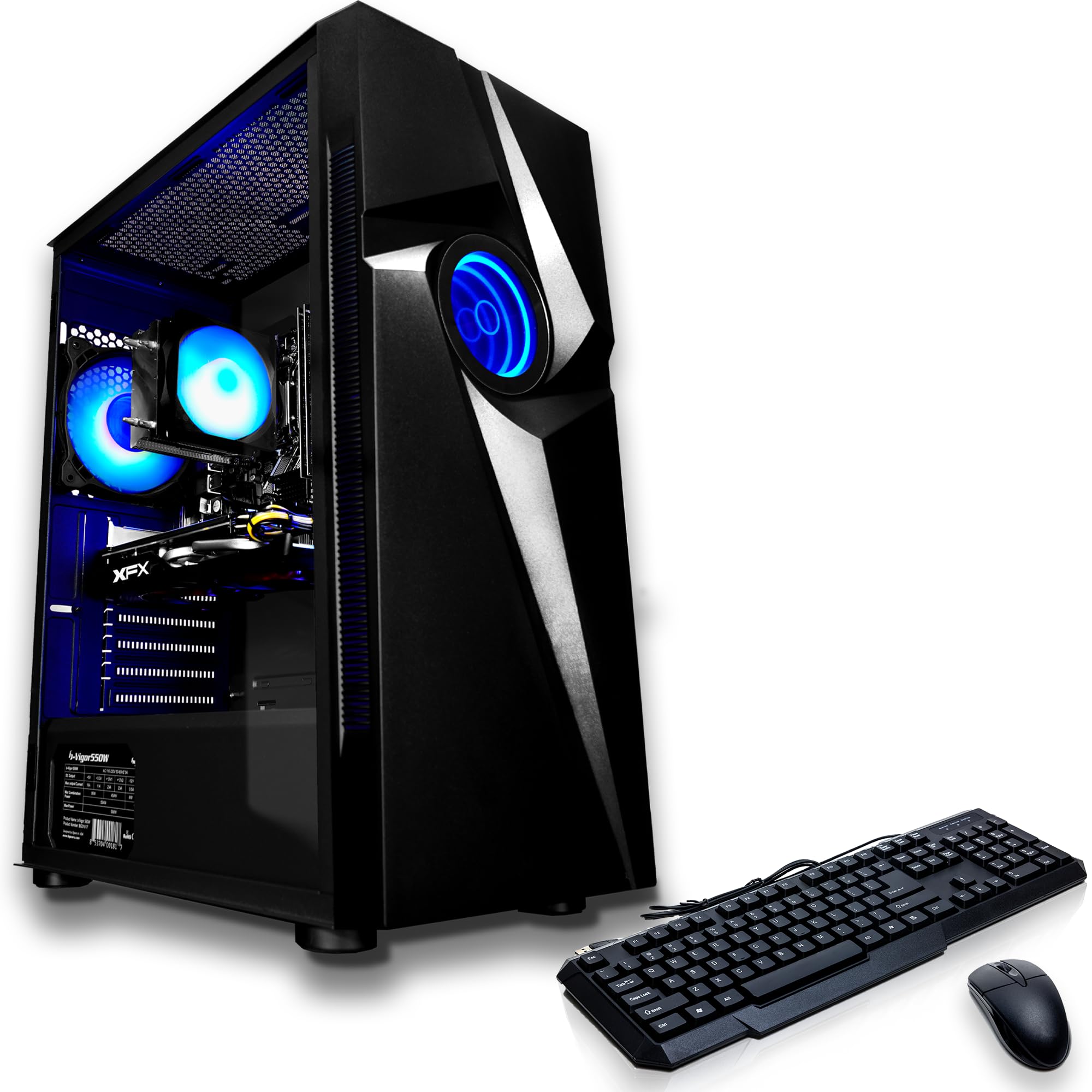 SAAV T102 Gaming PC Desktop Computer Tower Prebuilt with Intel Core i7 2.8GHz, 16GB RAM, GeForce GTX 1660 Super 6GB GDDR6, 1TB SSD, RGB Fans, WiFi 6, Bluetooth, Windows 10, Mouse & Keyboard - Black
